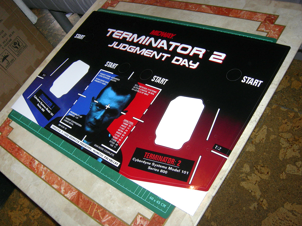 "TERMINATOR 2 CONTROL PANEL OVERLAY" (MIDWAY) scanned at 600 dpi and in ...