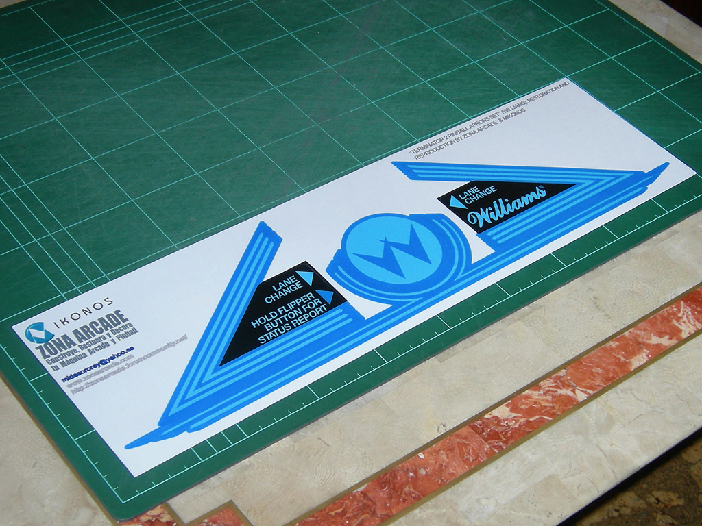 "TERMINATOR 2 COMPLETE PINBALL APRONS SET" (WILLIAMS) restored by Zona ...