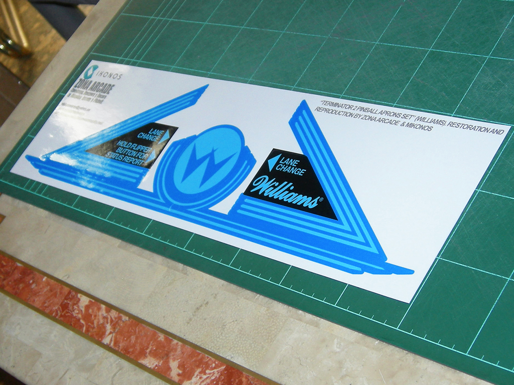 "TERMINATOR 2 COMPLETE PINBALL APRONS SET" (WILLIAMS) restored by Zona ...