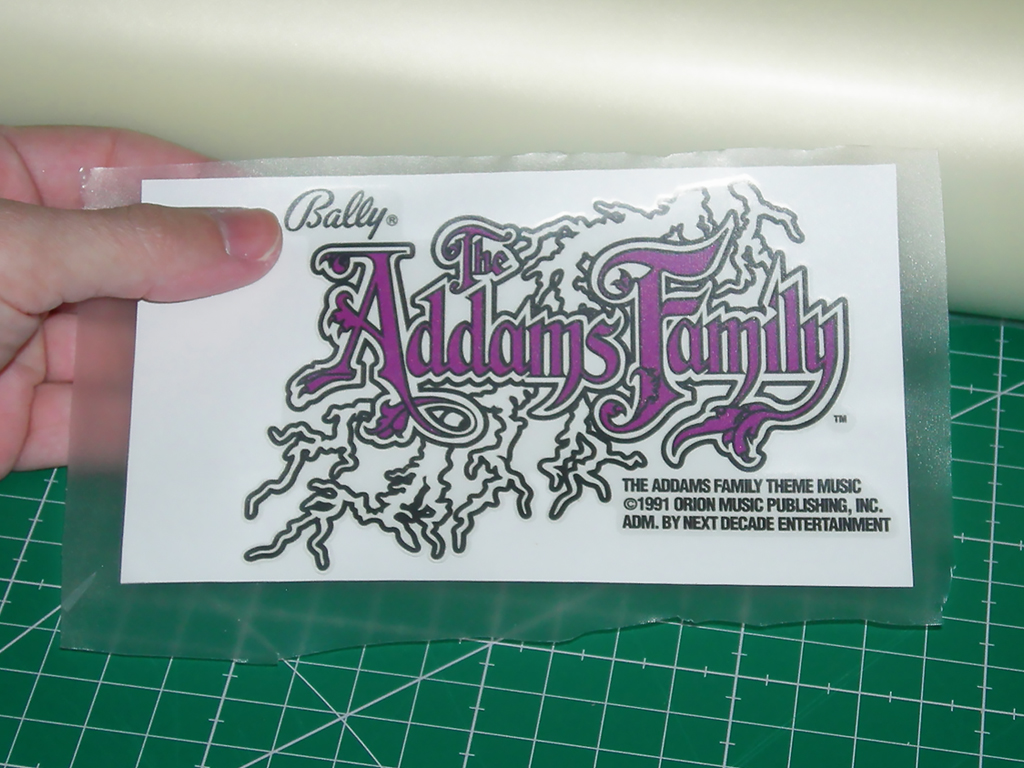 "The Addams Family Custom Pinball Apron Set" (BALLY) for a Gold Chrome ...