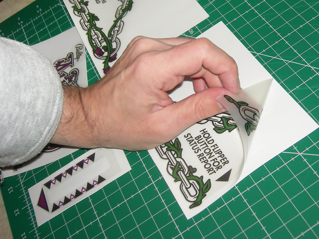 "The Addams Family Custom Pinball Apron Set" (BALLY) for a Gold Chrome ...