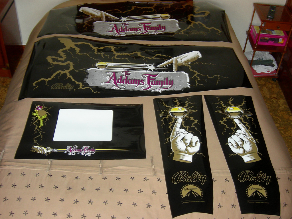 "The Addams Family Pinball Decals and Topper Stickers" (BALLY) impresas ...