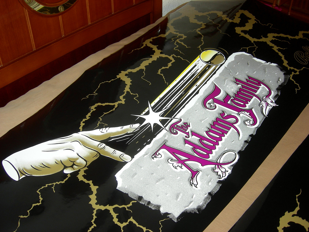 "The Addams Family Pinball Decals and Topper Stickers" (BALLY) impresas ...