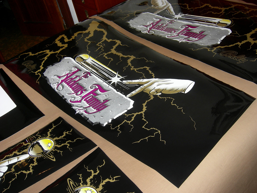 "The Addams Family Pinball Decals and Topper Stickers" (BALLY) impresas ...