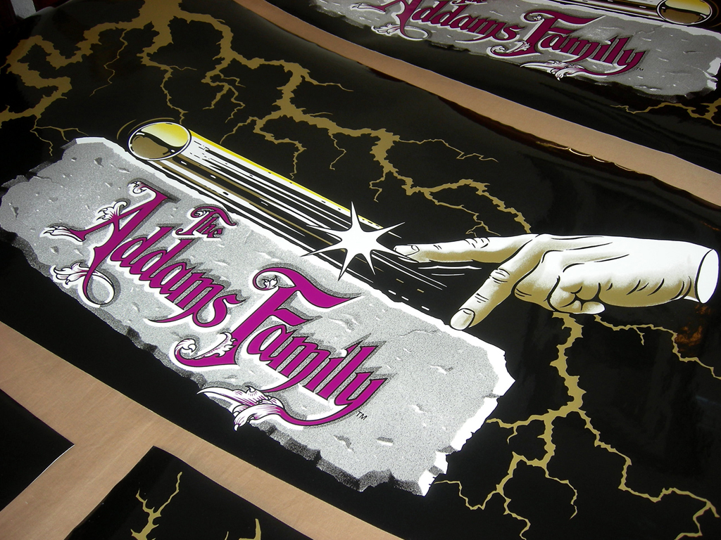 "The Addams Family Pinball Decals and Topper Stickers" (BALLY) impresas ...