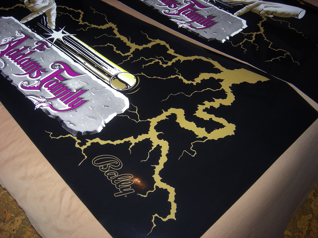 "THE ADDAMS FAMILY PINBALL DECALS GOLD EDITION" (BALLY) Complete ...