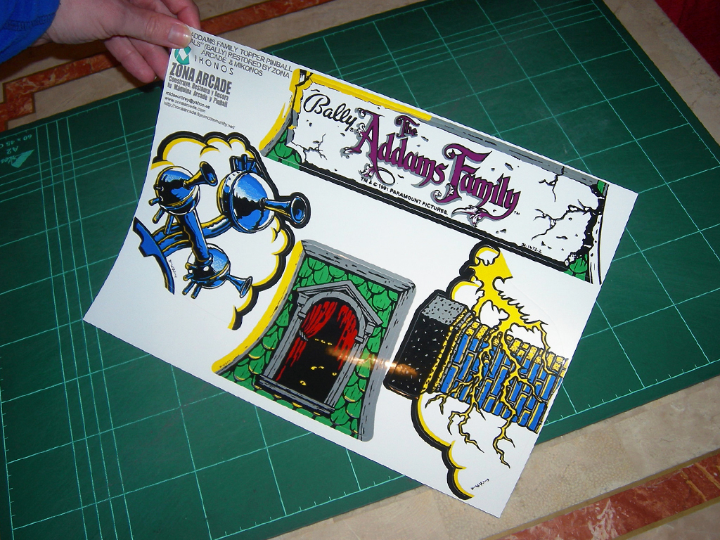"THE ADDAMS FAMILY PINBALL TOPPER STICKERS" (BALLY) restored by Zona ...