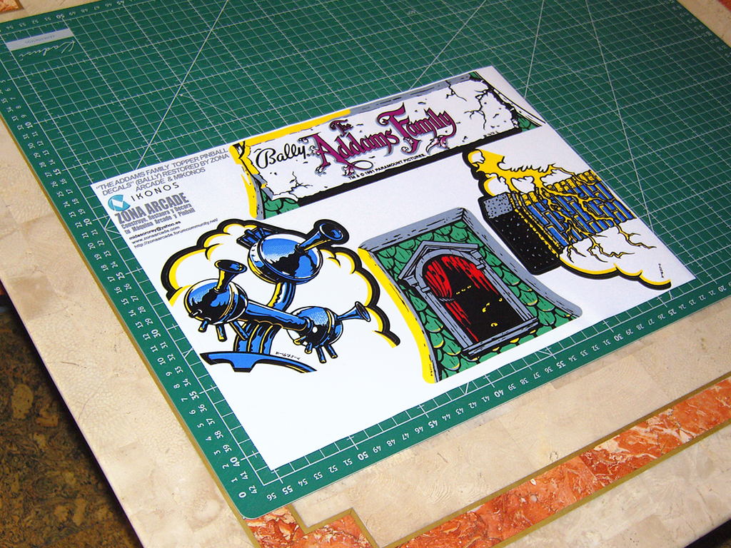 "The Addams Family Pinball Topper Stickers" (BALLY) "Star Trek The Next ...