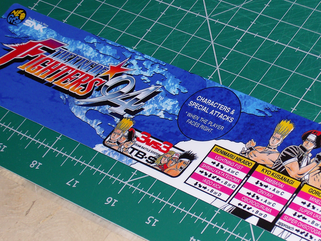 "THE KING OF FIGHTERS ´94 MOVE LIST STICKER 1" (SNK / NEO-GEO SYSTEM ...