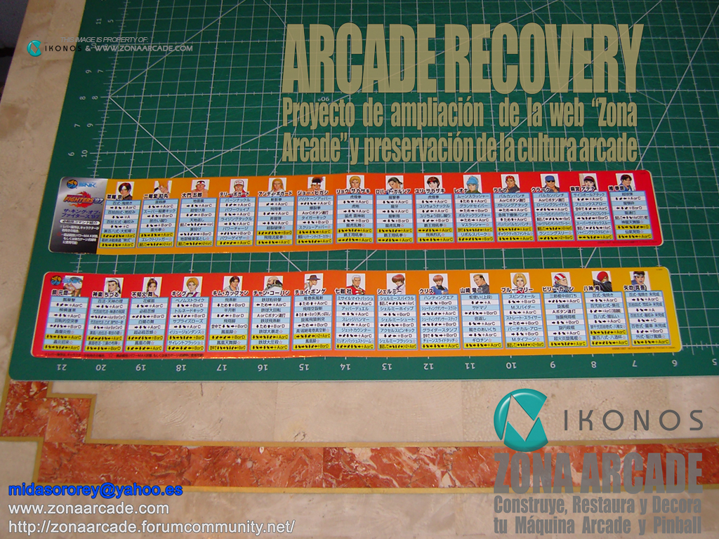 Original "THE KING OF FIGHTERS '97 MOVE LIST STICKERS" (SNK) jap. ver ...