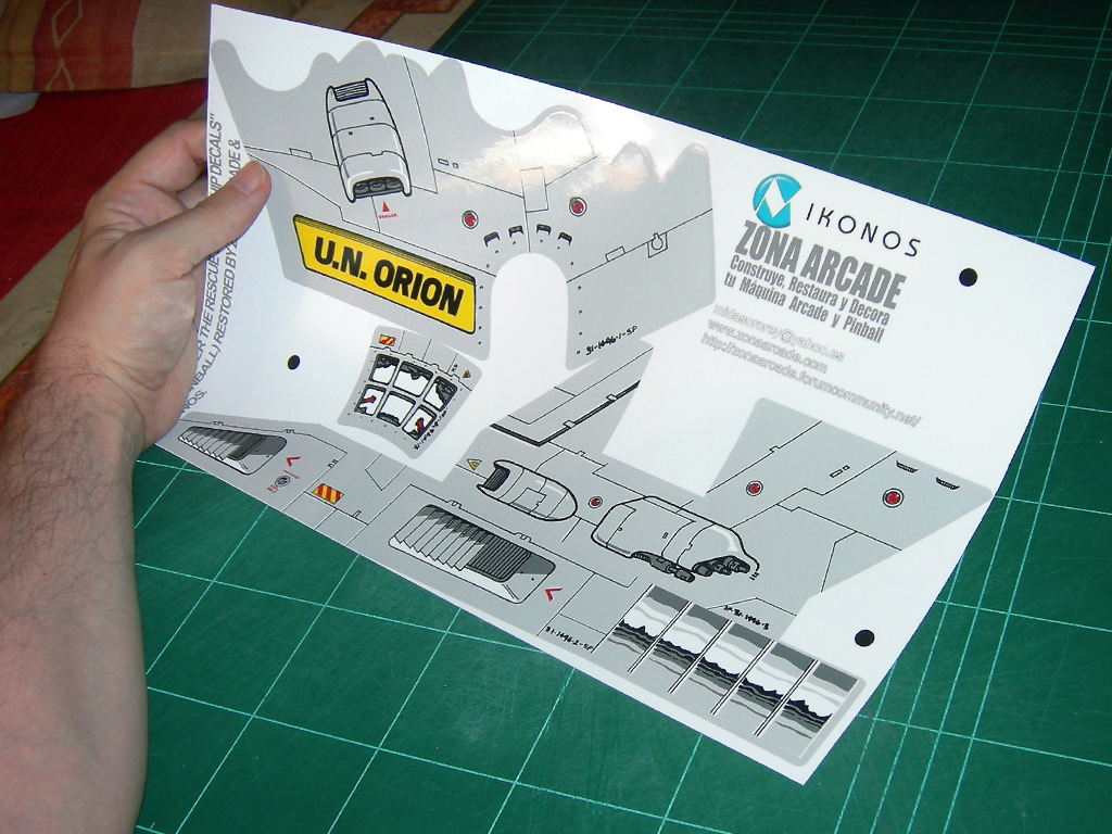 "TRANSPORTER THE RESCUE SPACE SHIP PINBALL DECALS" (BALLY / MIDWAY ...