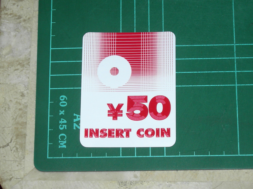 "VEWLIX INSERT COIN ¥ 50 LABEL STICKER" (TAITO). Restored by Mikonos ...