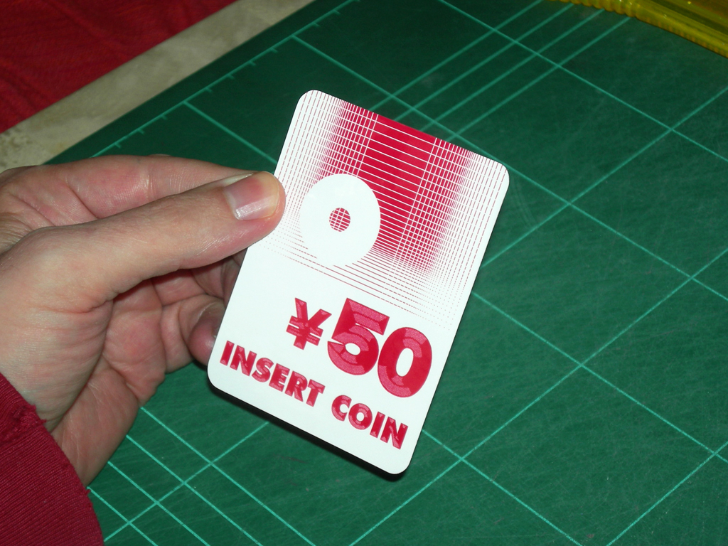 "VEWLIX INSERT COIN ¥ 50 LABEL STICKER" (TAITO). Restored by Mikonos ...