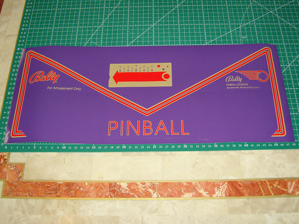 "Viking Pinball Aprons" (BALLY) printed reproductions in vinyl with ...