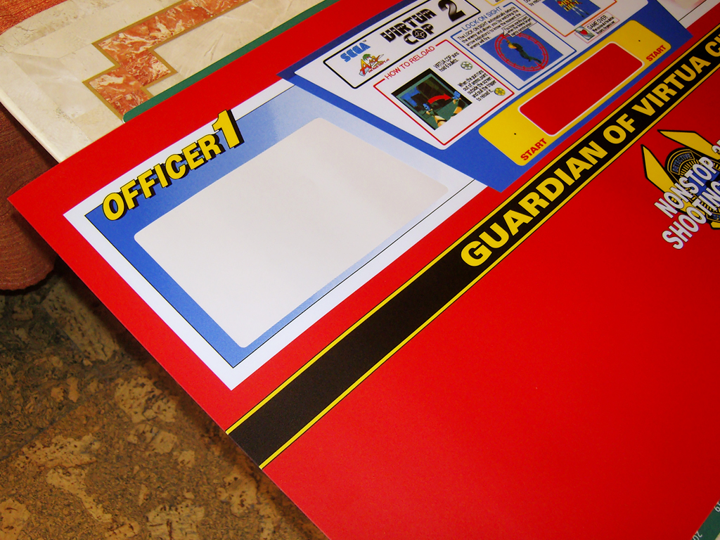 "Virtua Cop 2 Control Panel Overlay/CPO" (SEGA) arcade artwork printed ...