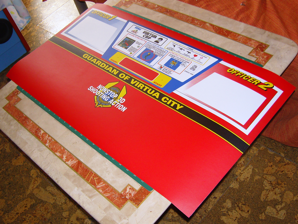 "Virtua Cop 2 Control Panel Overlay" (SEGA) arcade artwork printed in ...