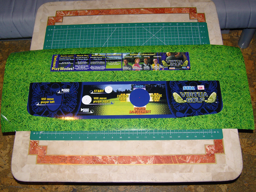 "Virtua Golf Custom Control Panel Overlay" (SEGA) arcade artwork printed on vinyl with gloss ...
