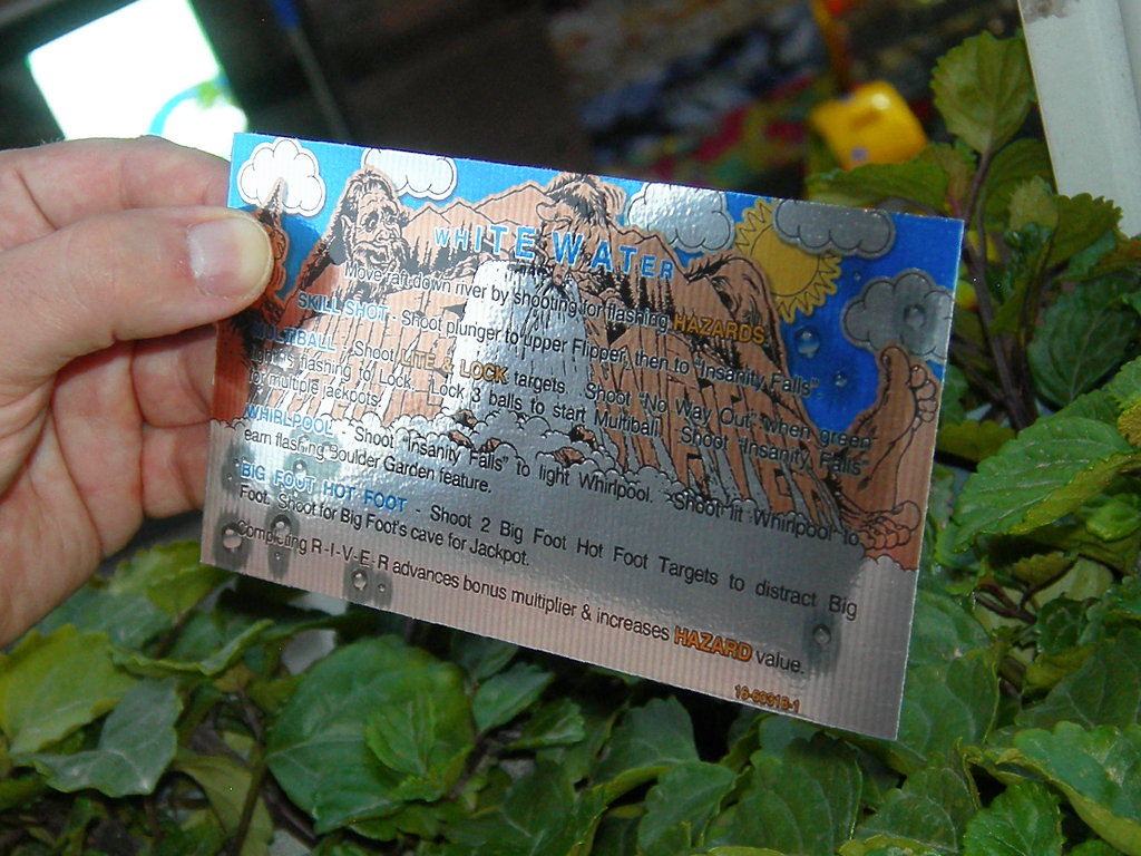 "White Water Custom Pinball Cards" (WILLIAMS). Designed by Zona Arcade ...