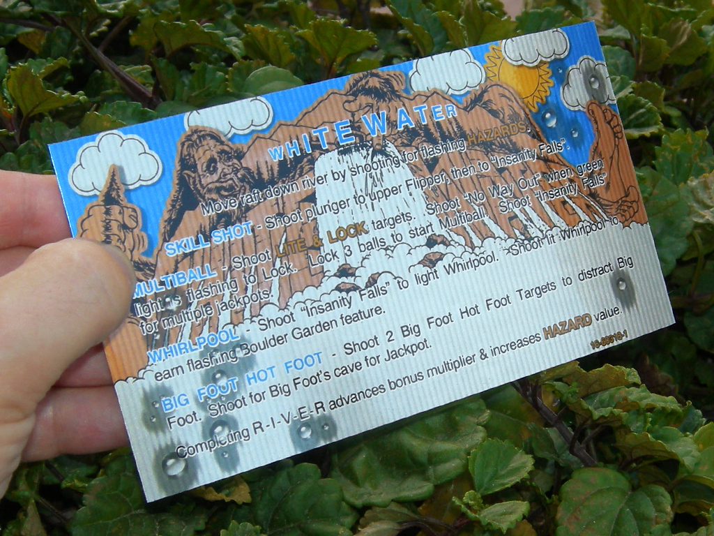 "White Water Custom Pinball Cards" (WILLIAMS). Designed by Zona Arcade ...