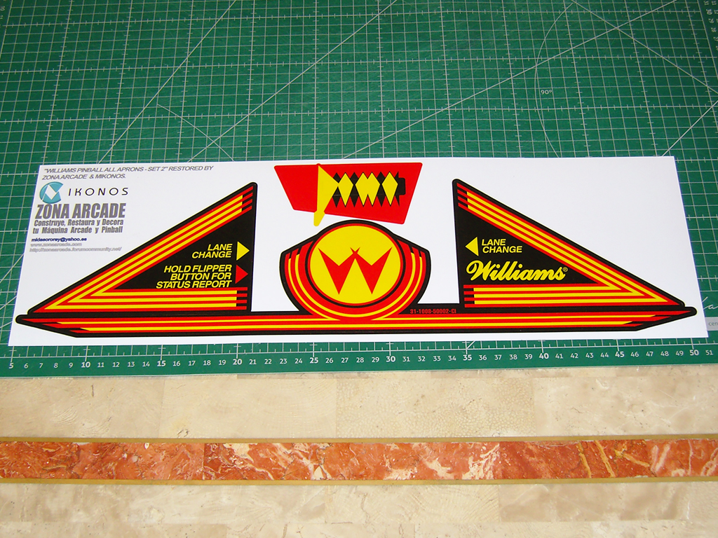 "WILLIAMS PINBALL SYSTEM 11 APRONS - SET 2" (WILLIAMS) artwork files ...