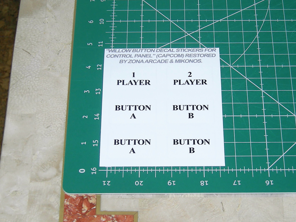 "WILLOW BUTTON DECAL STICKERS FOR CONTROL PANEL" (CAPCOM) arcade ...