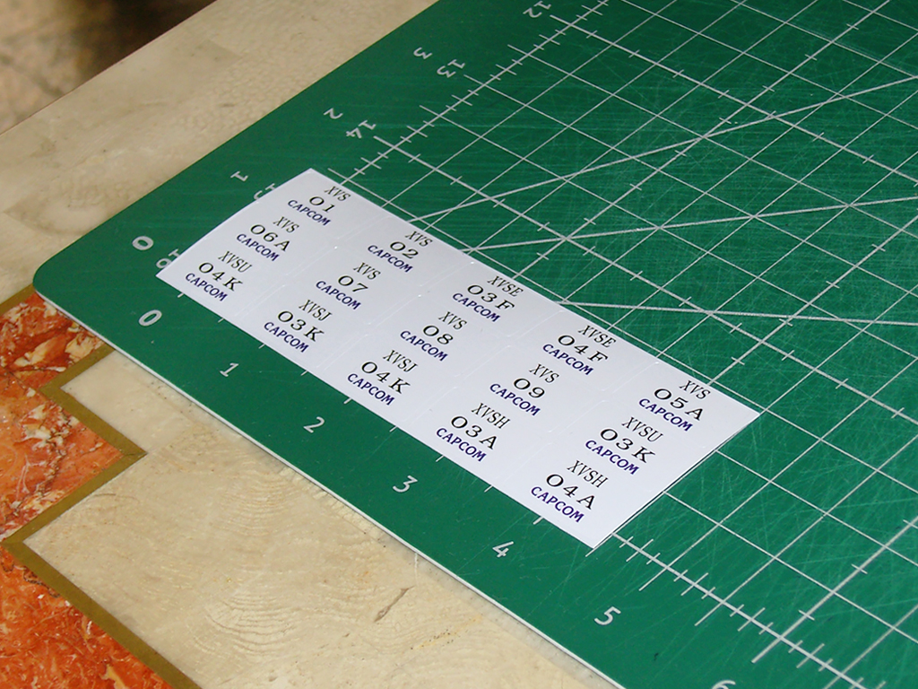 "X-MEN VS STREET FIGHTER CPS2 EPROM STICKERS FOR VERSION XVS, XVSE ...