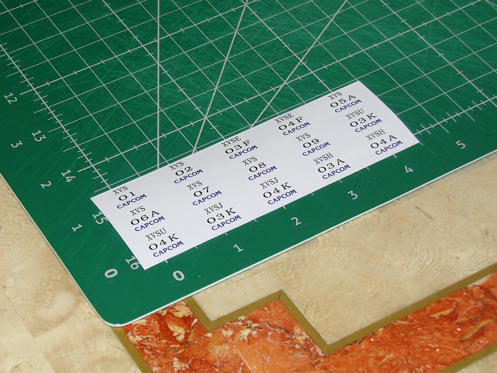 "X-MEN VS STREET FIGHTER CPS2 EPROM STICKERS FOR VERSION XVS, XVSE ...