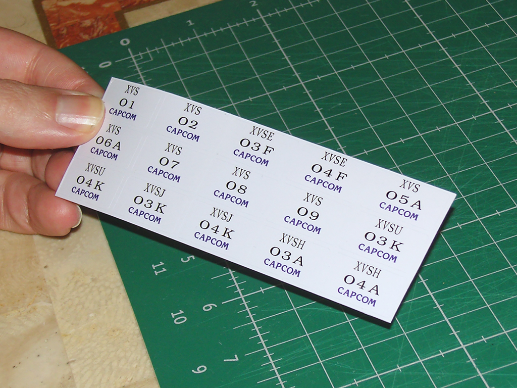 "X-MEN VS STREET FIGHTER CPS2 EPROM STICKERS FOR VERSION XVS, XVSE ...