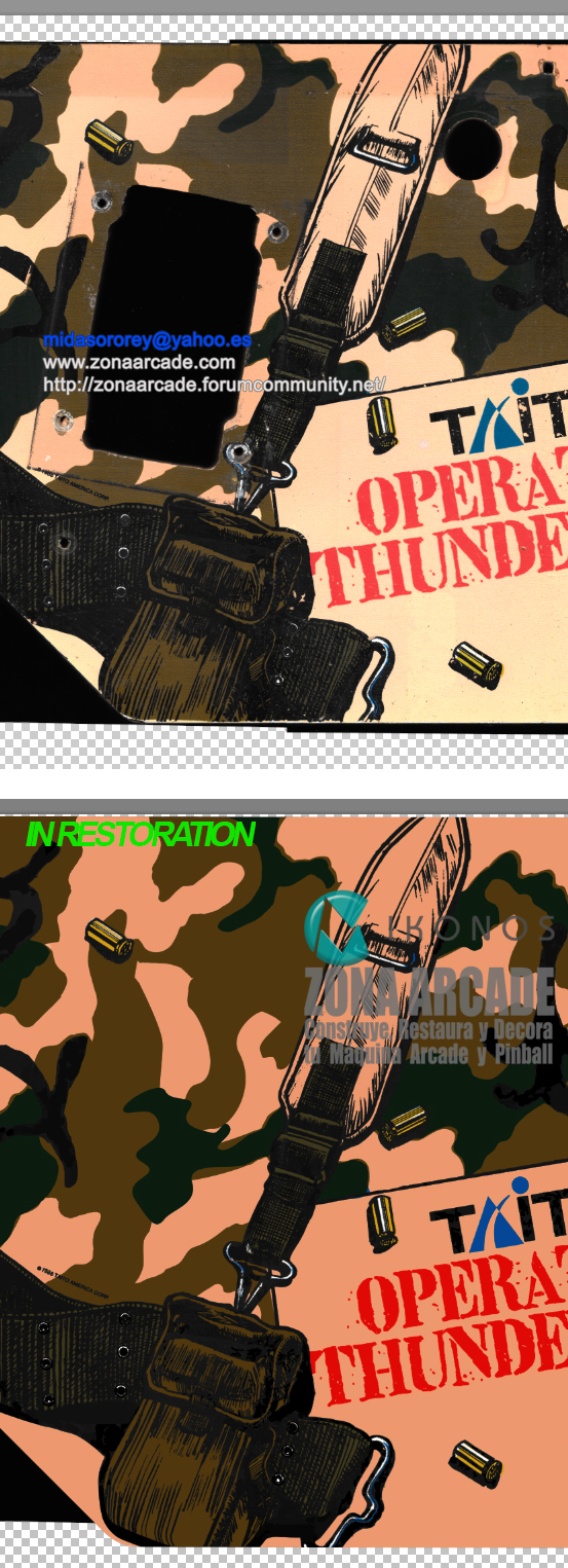 "OPERATION THUNDERBOLT CONTROL PANEL OVERLAY CPO" (TAITO) arcade ...