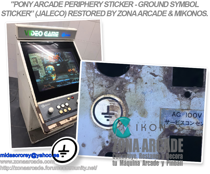 "PONY ARCADE PERIPHERY STICKER - GROUND SYMBOL STICKER" (JALECO ...