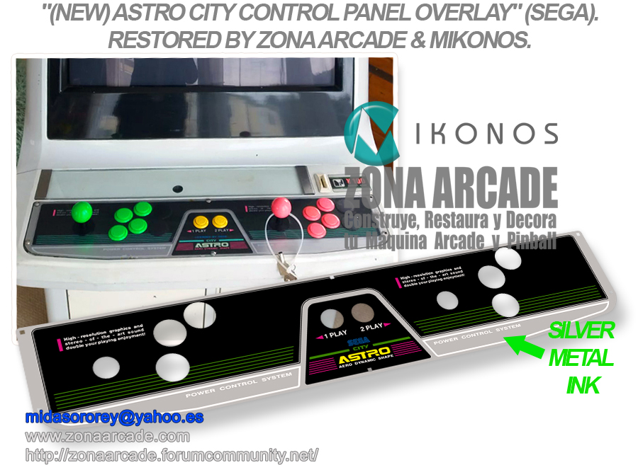 "(NEW) ASTRO CITY CABINET" (SEGA) All Arcade Artwork Decals and Small Stickers in Zona Arcade Site