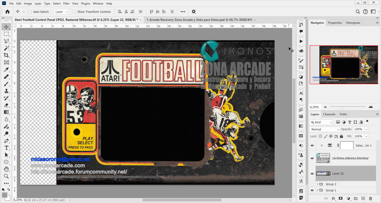 "ATARI FOOTBALL COMPLETE CONTROL PANEL OVERLAY 2 / CPO - SIDE PLAYER ...