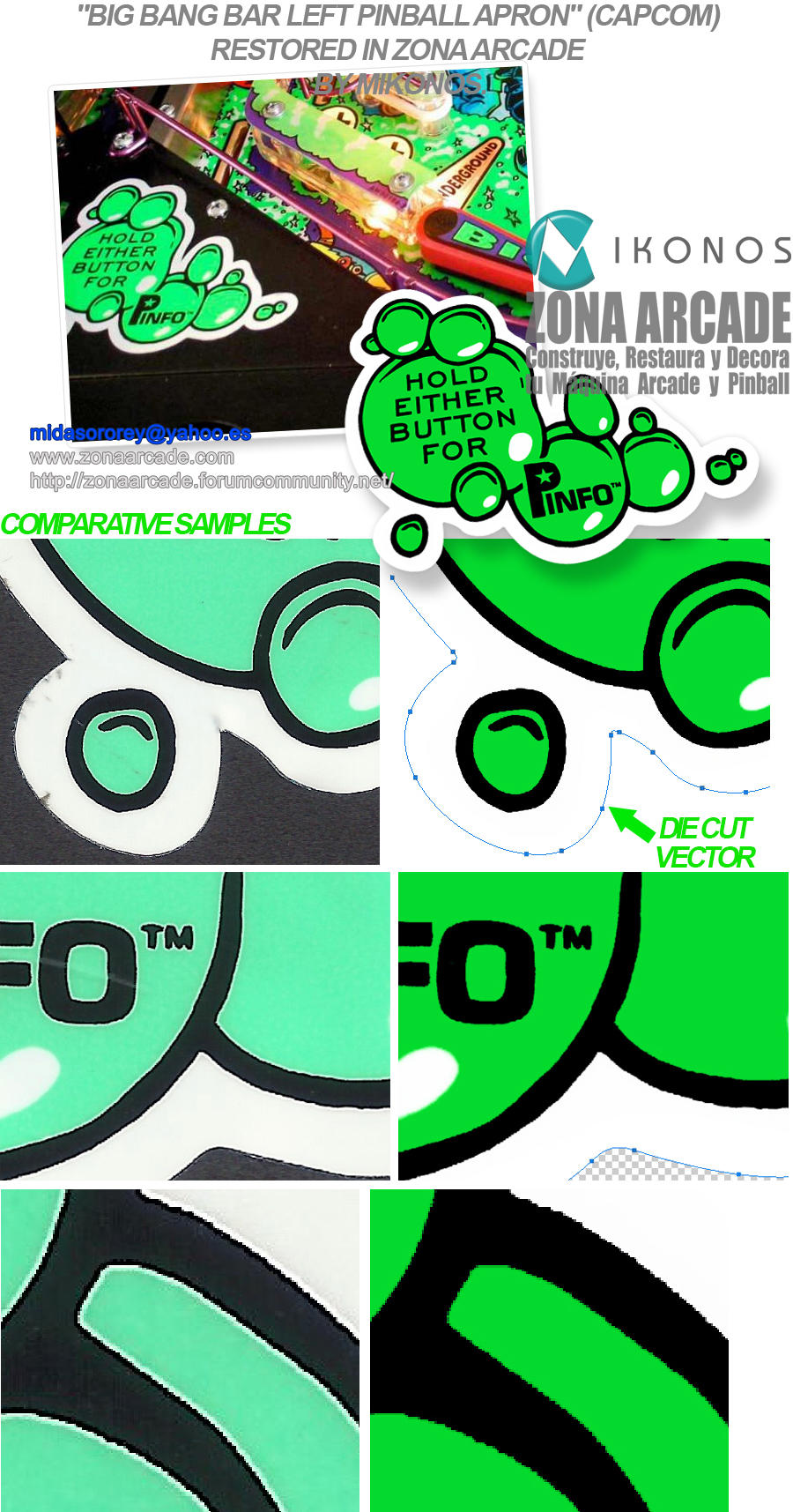 "BIG BANG BAR PINBALL APRONS" (CAPCOM) artwork files restored ...