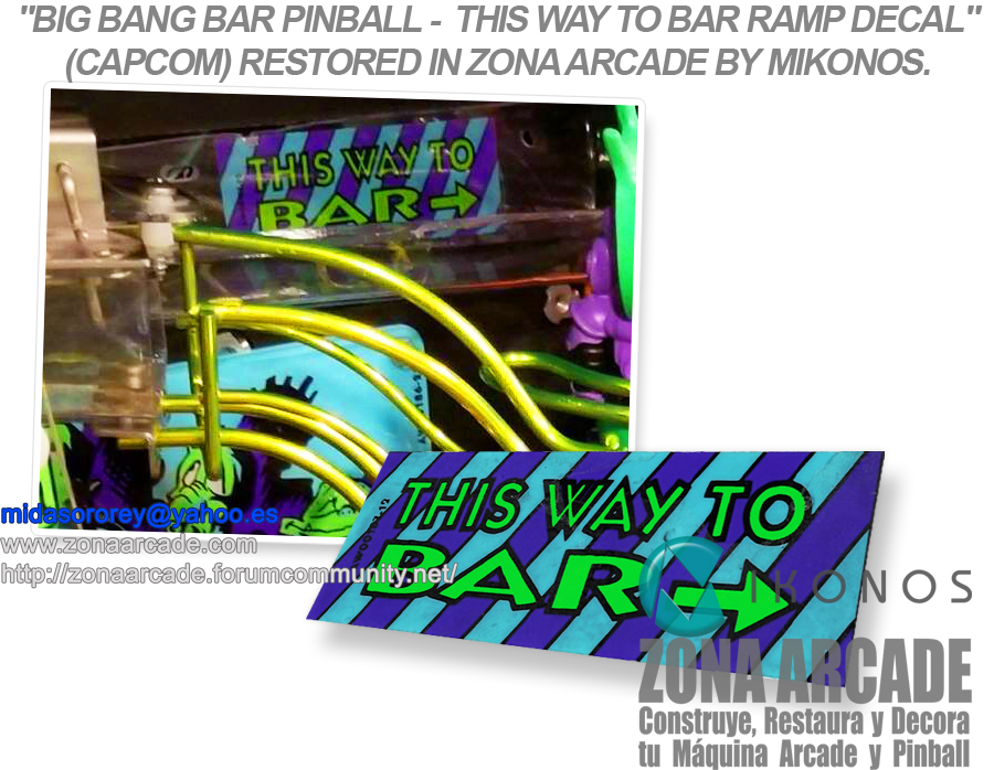 We got "BIG BANG BAR PINBALL - THIS WAY TO BAR RAMP DECAL STICKER ...