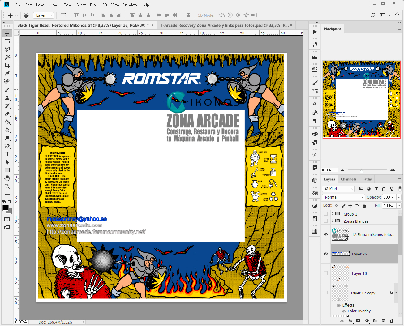 "BLACK TIGER BEZEL" (ROMSTAR) arcade artwork file restored by Zona ...
