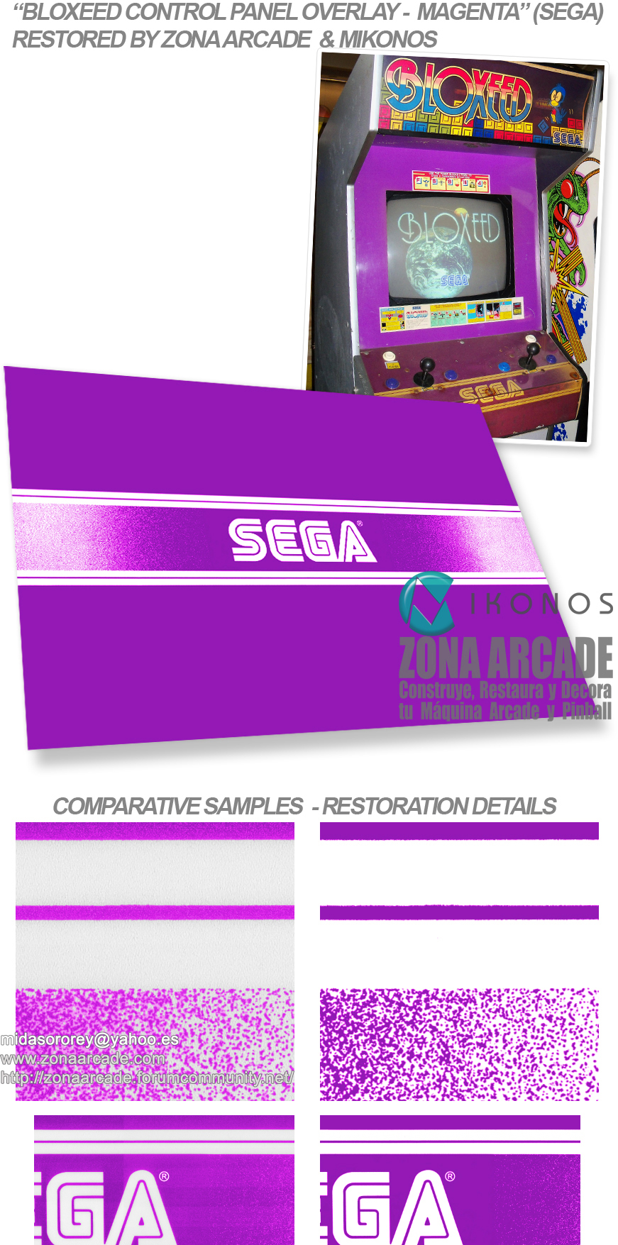 "BLOXEED CONTROL PANEL OVERLAY" (SEGA). Arcade artwork file restored by ...
