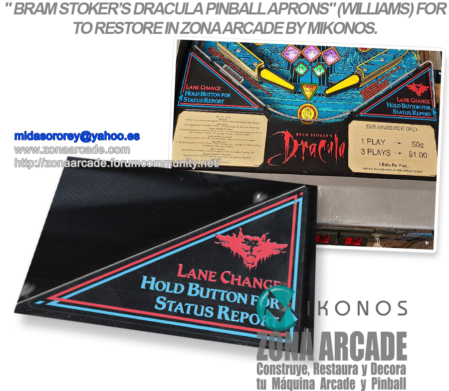 "BRAM STOKER'S DRACULA PINBALL APRONS" (WILLIAMS) artworks in Zona Arcade