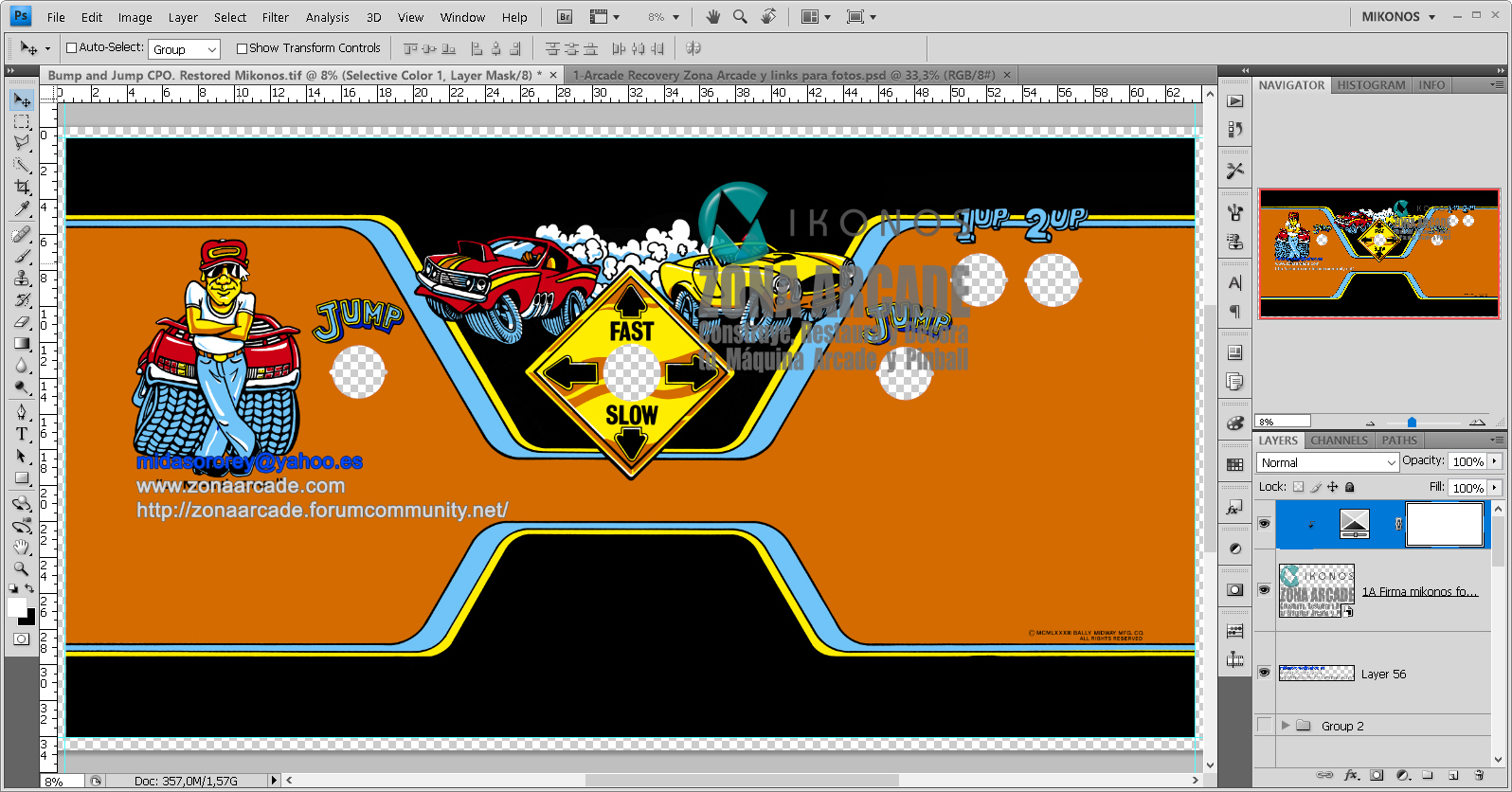 "BUMP´N JUMP CONTROL PANEL OVERLAY / CPO" (MIDWAY) arcade artwork ...