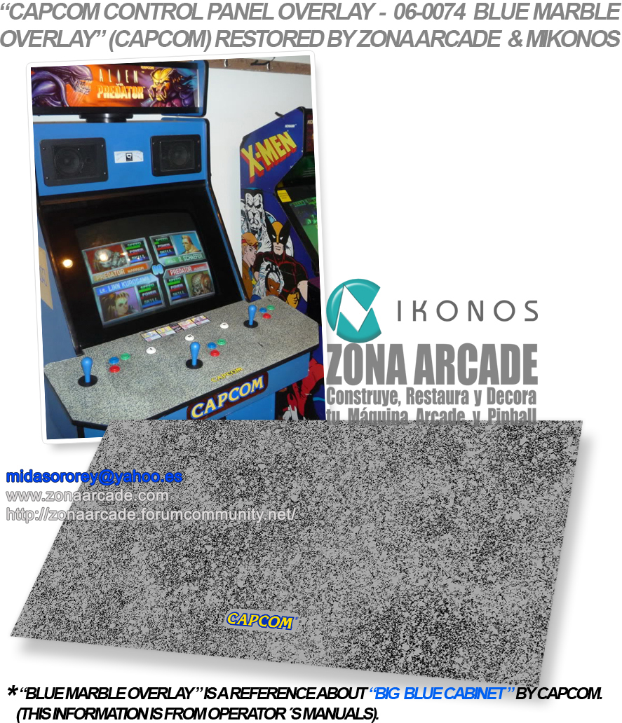"CAPCOM BLUE MARBLE OVERLAY 06-0074 CONTROL PANEL OVERLAY” (CAPCOM ...