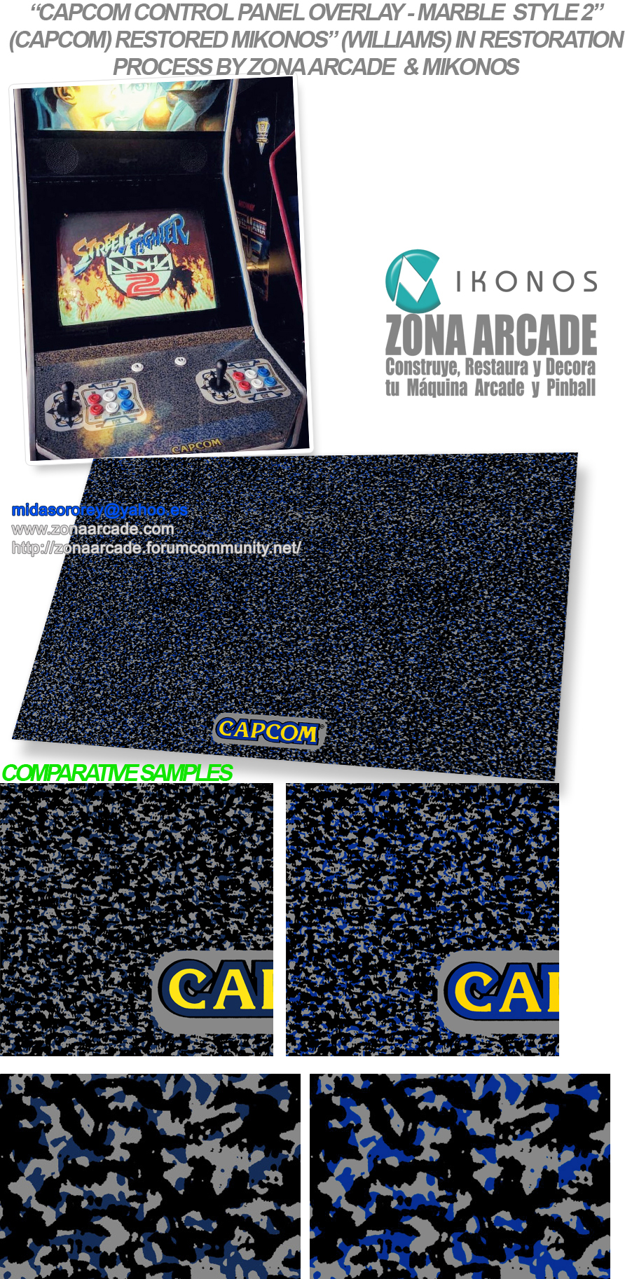 "CAPCOM GENERIC CONTROL PANEL OVERLAY AW00145-1 - MARBLE STYLE 2 ...