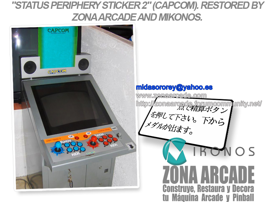 "STATUS 18 CABINET" (CAPCOM) All Arcade Artwork Decals and small Stikers in Zona Arcade Site ...