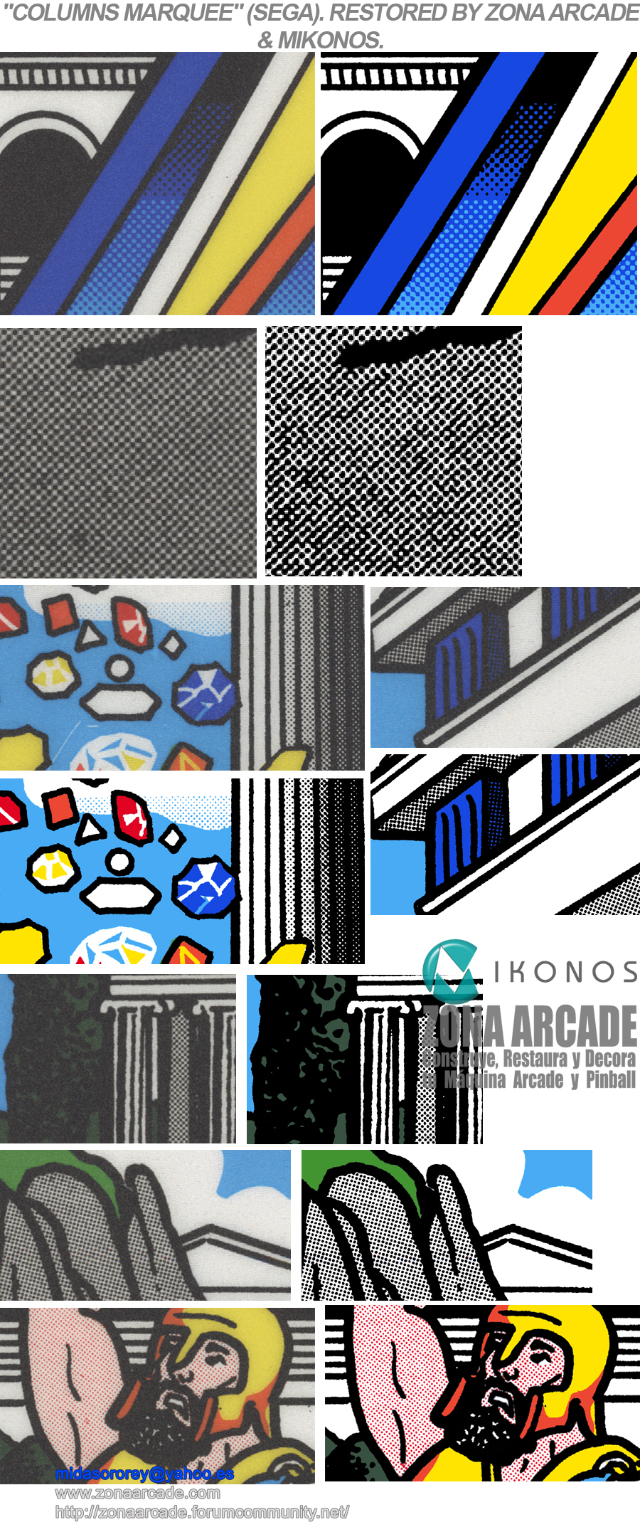 "COLUMNS MARQUEE" (SEGA) arcade artwork file scanned 600 dpi and ...