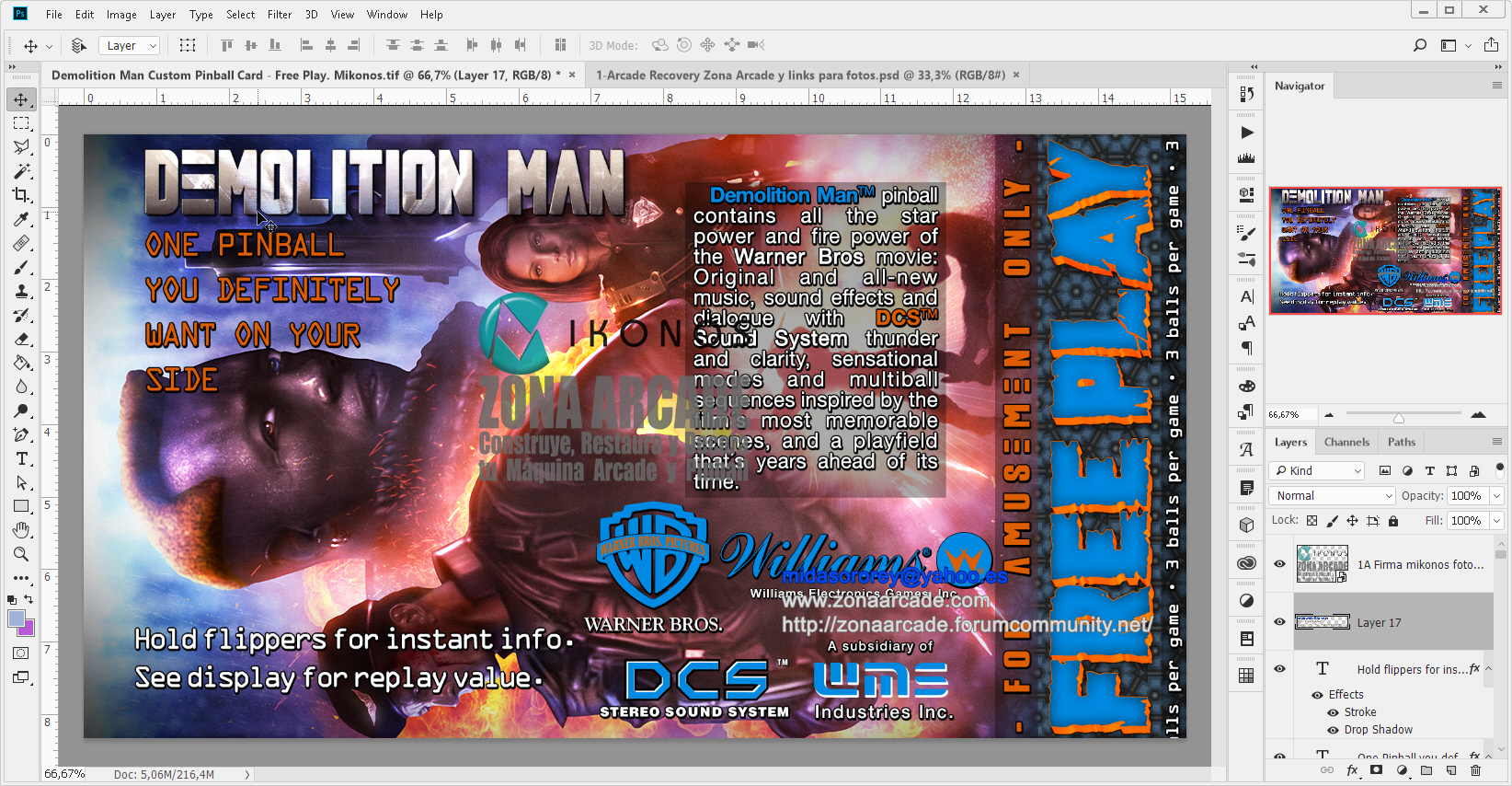 "Demolition Man Pinball Cards Customized" (WILLIAMS). Designed by Zona ...
