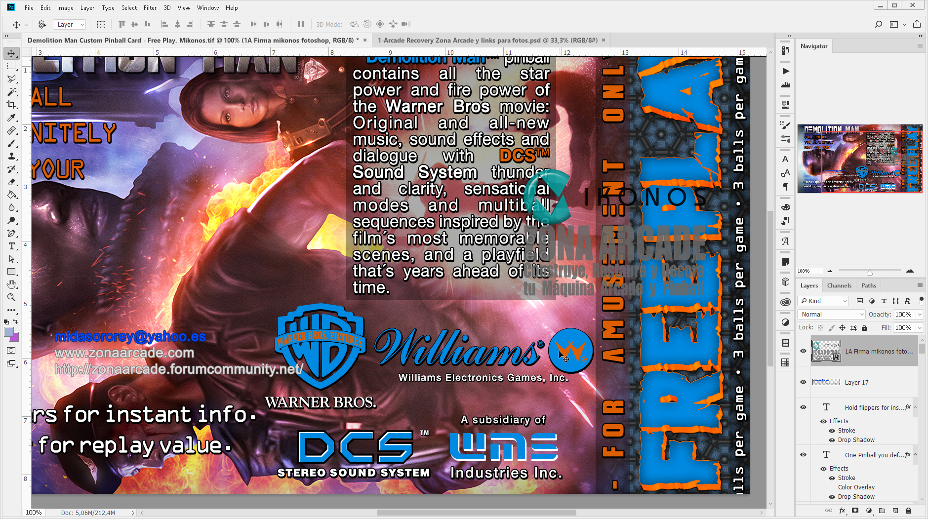 "Demolition Man Pinball Cards Customized" (WILLIAMS). Designed by Zona ...