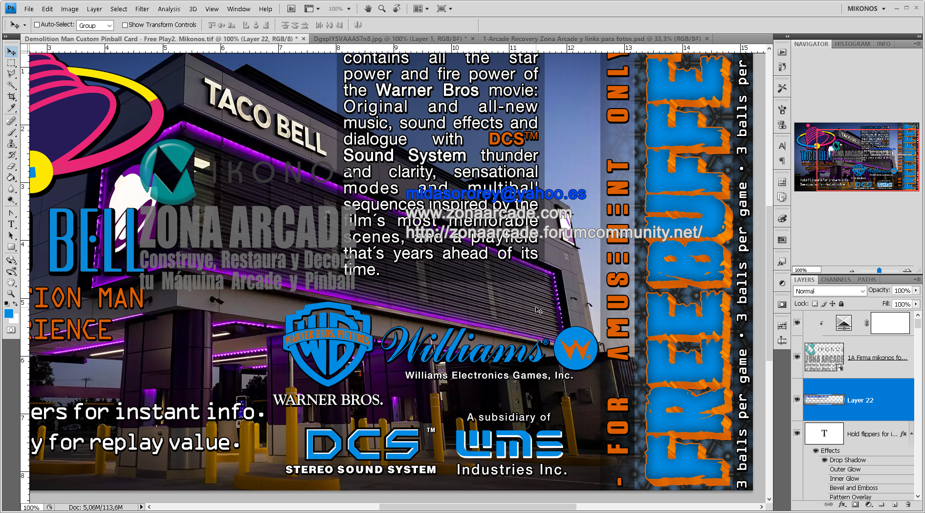 "Demolition Man Pinball Cards Customized" (WILLIAMS). Designed by Zona ...