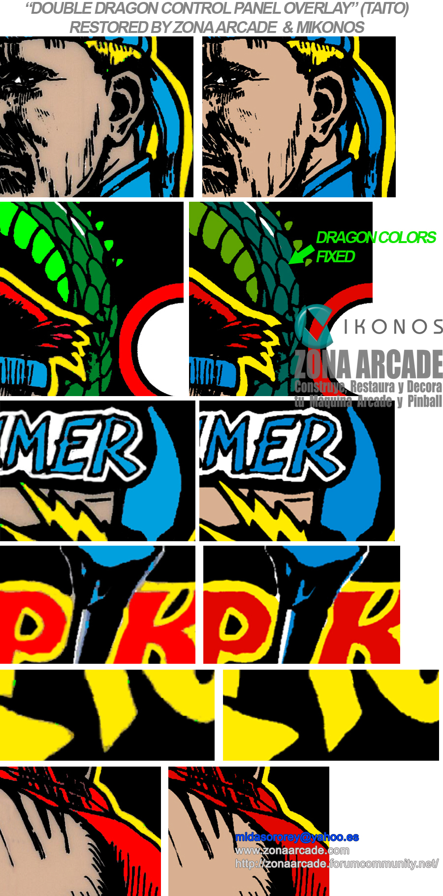 "DOUBLE DRAGON CONTROL PANEL OVERLAY" (TAITO) scanned file in ...