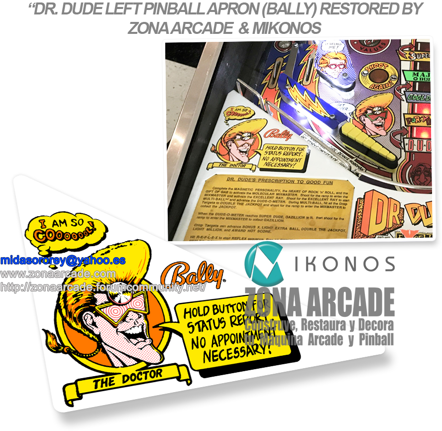 "DR. DUDE PINBALL APRONS - COMPLETE SET" (BALLY) art scanned files in ...