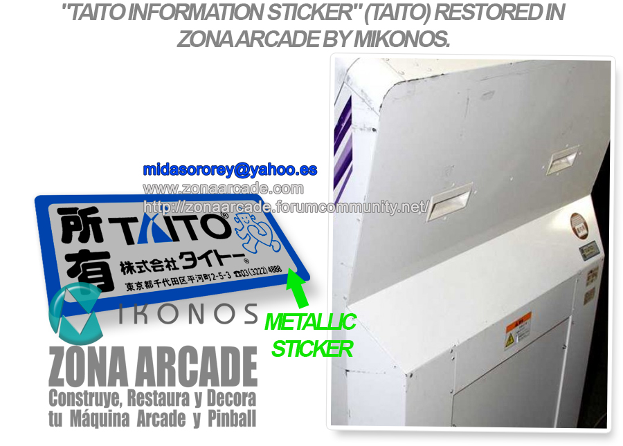 "EGRET 3 ARCADE CABINET" (TAITO) all arcade artworks and Small Stickers ...