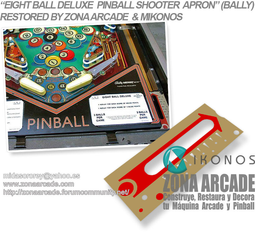 "EIGHT BALL DELUXE PINBALL APRONS" (BALLY) restored by Zona Arcade ...