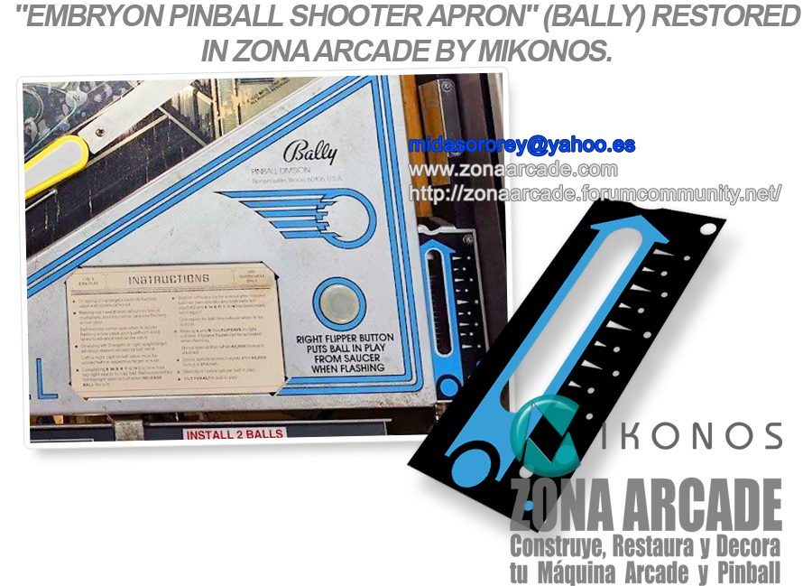 "EMBRYON PINBALL APRONS" (BALLY) scanned artwork files restored in Zona ...